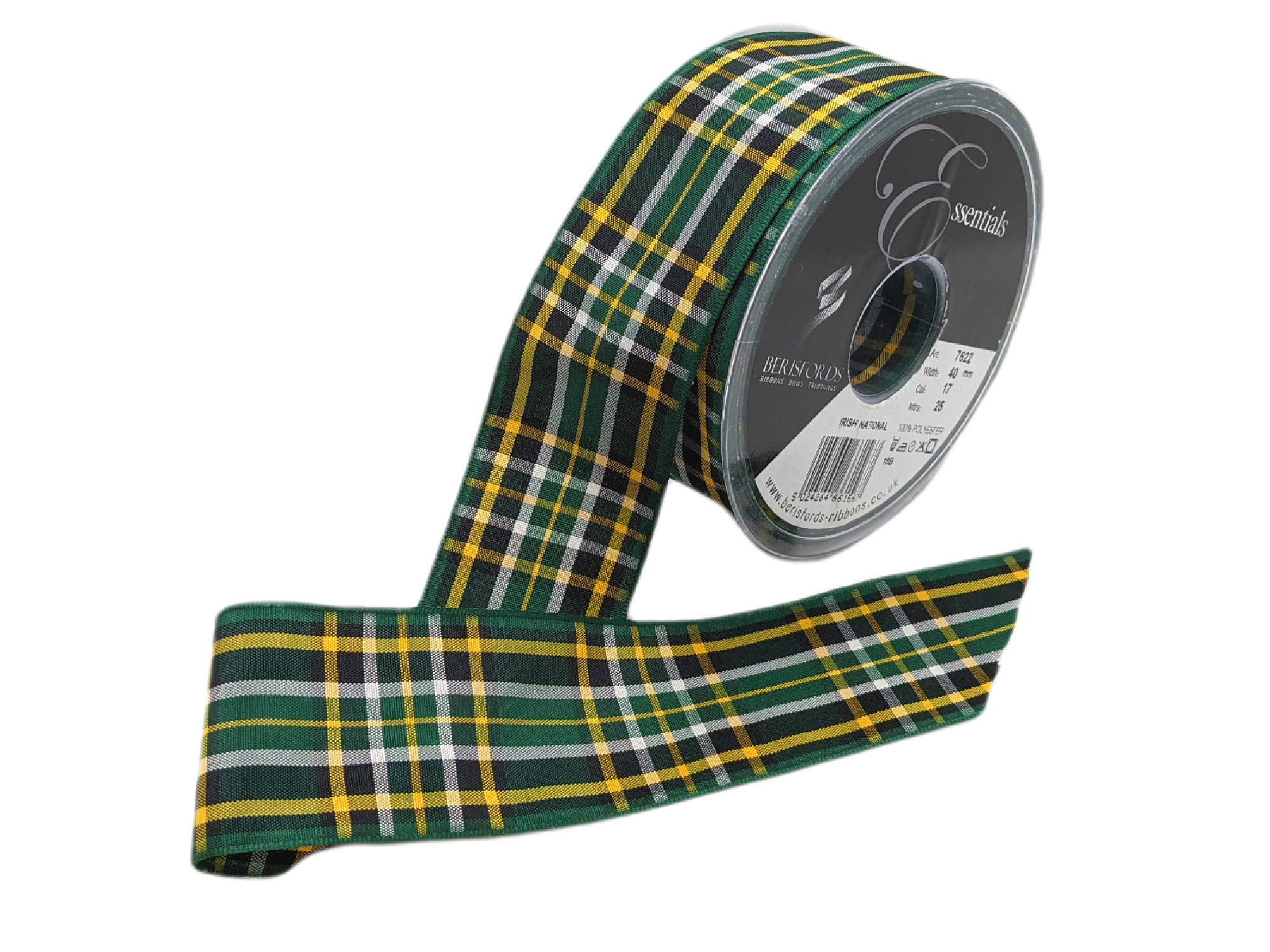 Irish National Tartan Ribbon (25m)